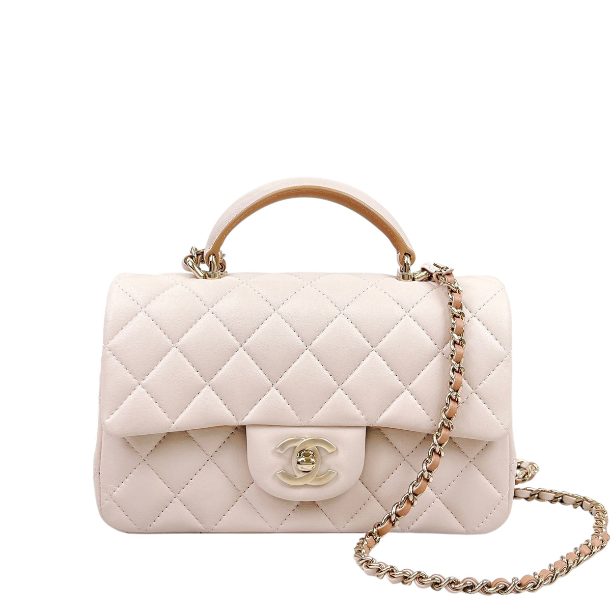 Chanel mini top handle milk tea caramel lambskin, gold hdw – Toronto ...