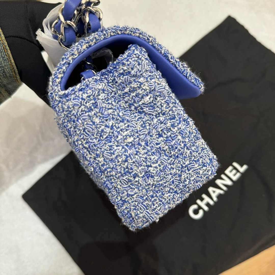 Chanel blue tweed mini, silver hdw chip – Toronto Lux Market